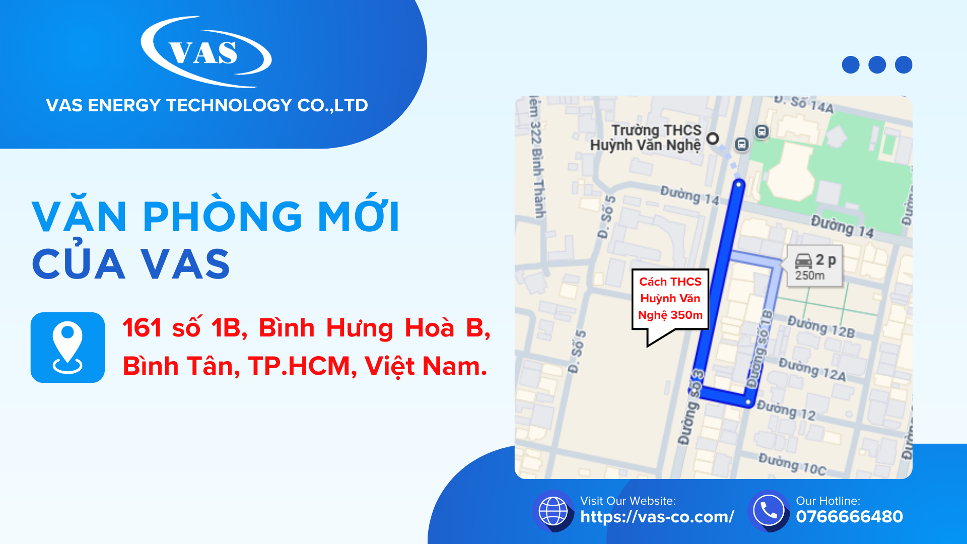 THÔNG BÁO CHUYỂN ĐỊA ĐIỂM VĂN PHÒNG CÔNG TY VAS - VAS